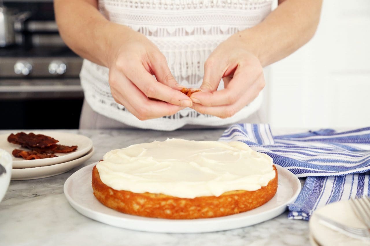 Maple Bacon Cinnamon Roll Cake - Joy the Baker