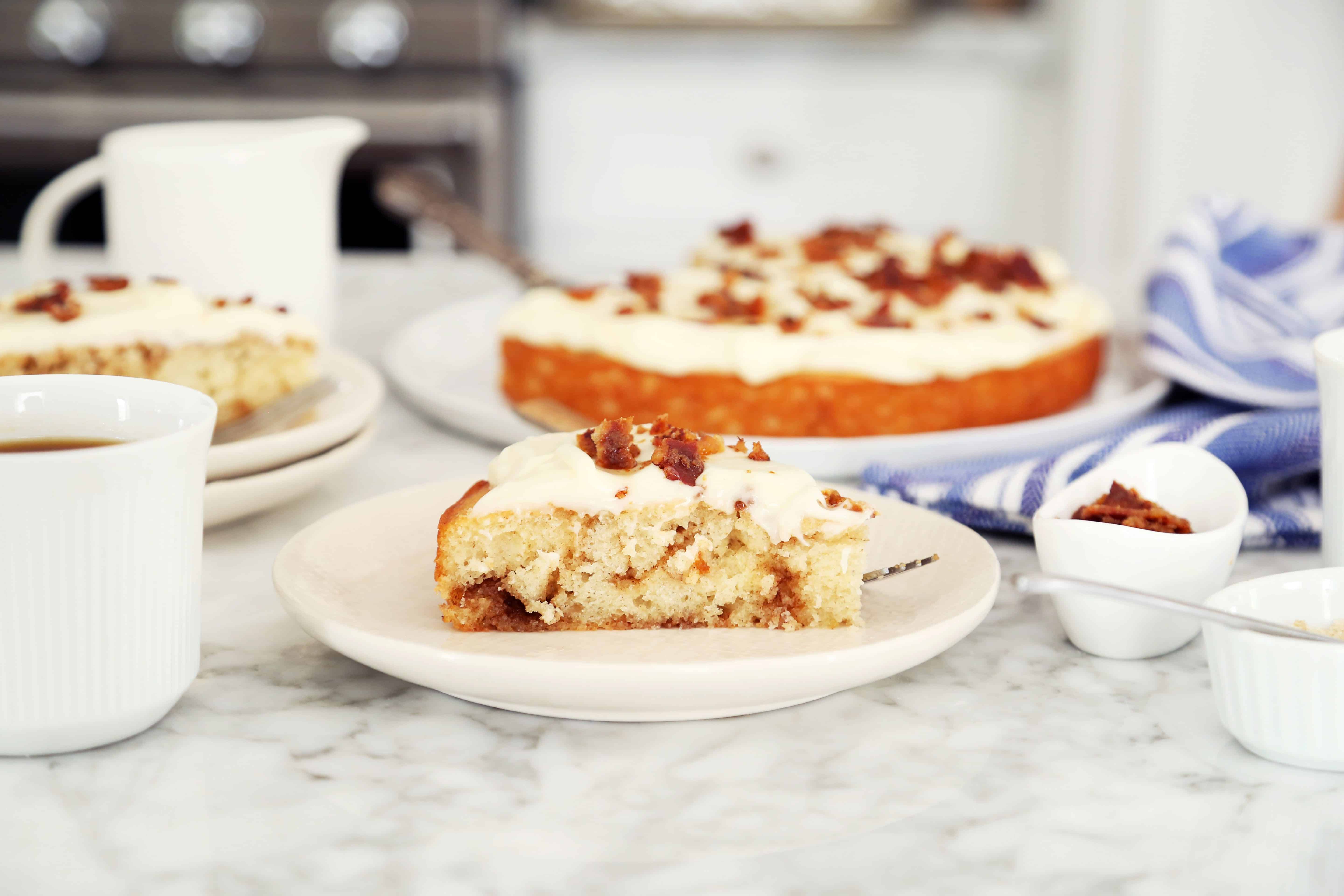 Maple Bacon Cinnamon Roll Cake - Joy the Baker