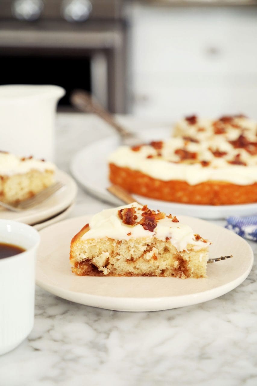 Maple Bacon Cinnamon Roll Cake - Joy the Baker