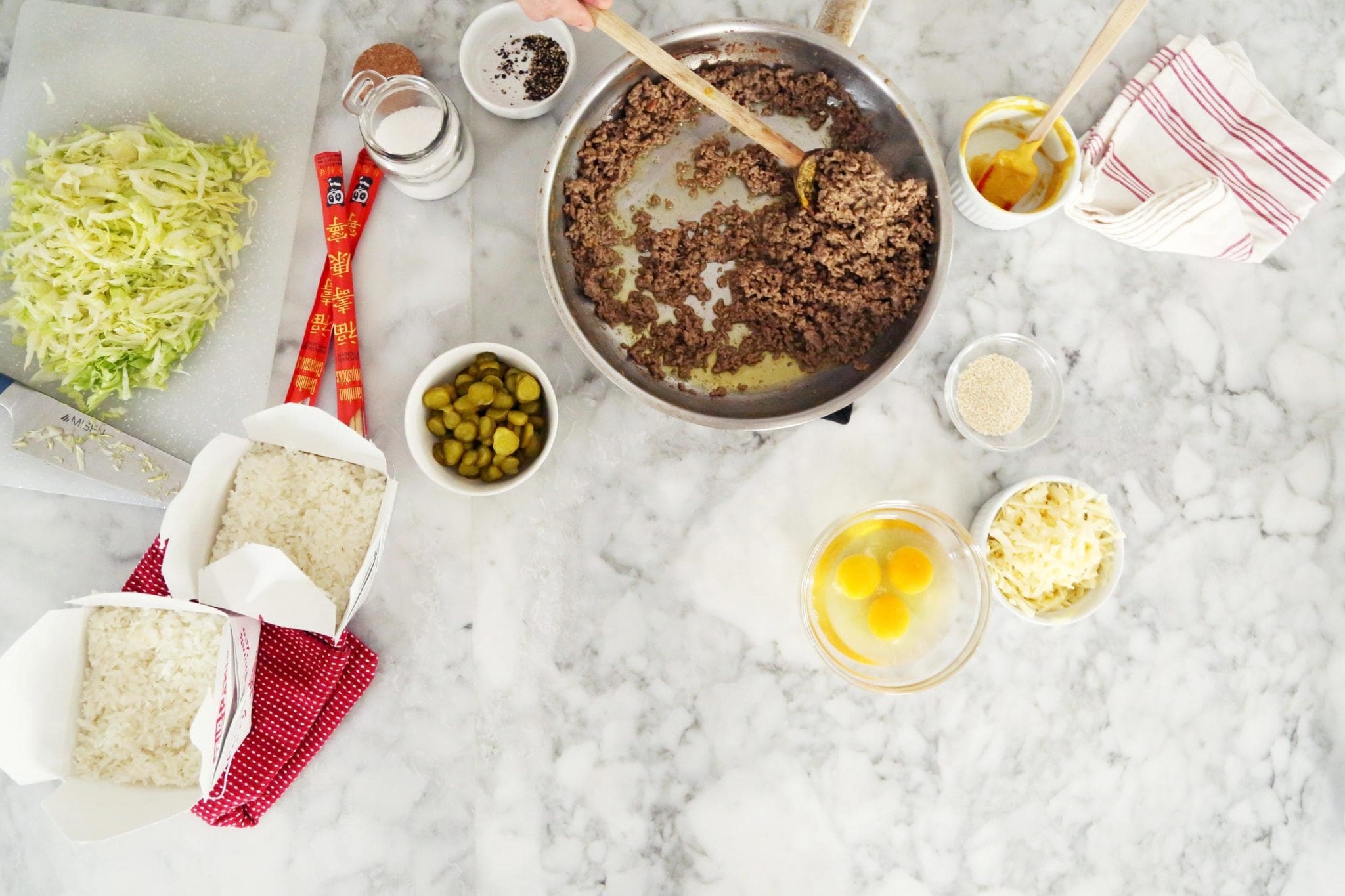 Red's Chinese Cheeseburger Fried Rice