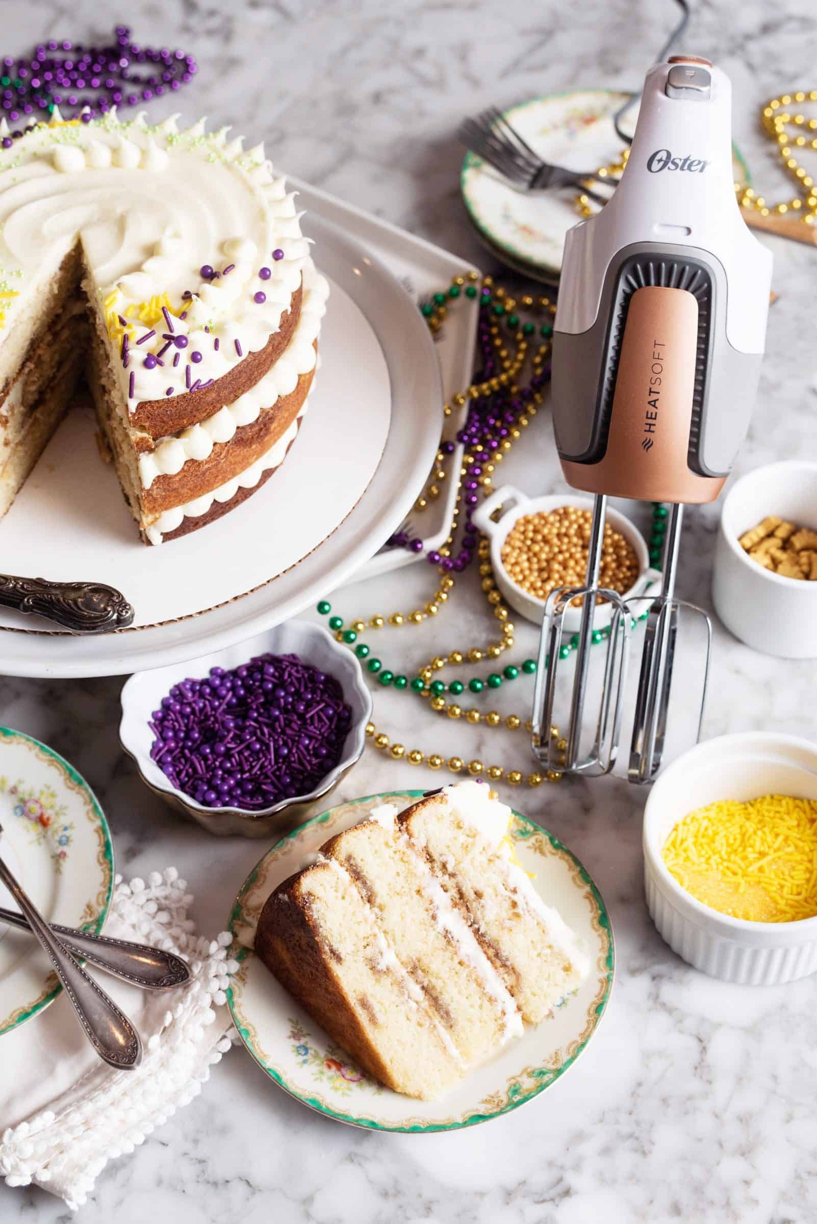 Cinnamon Swirled Layered King Cake With OSTER® - Joy the Baker