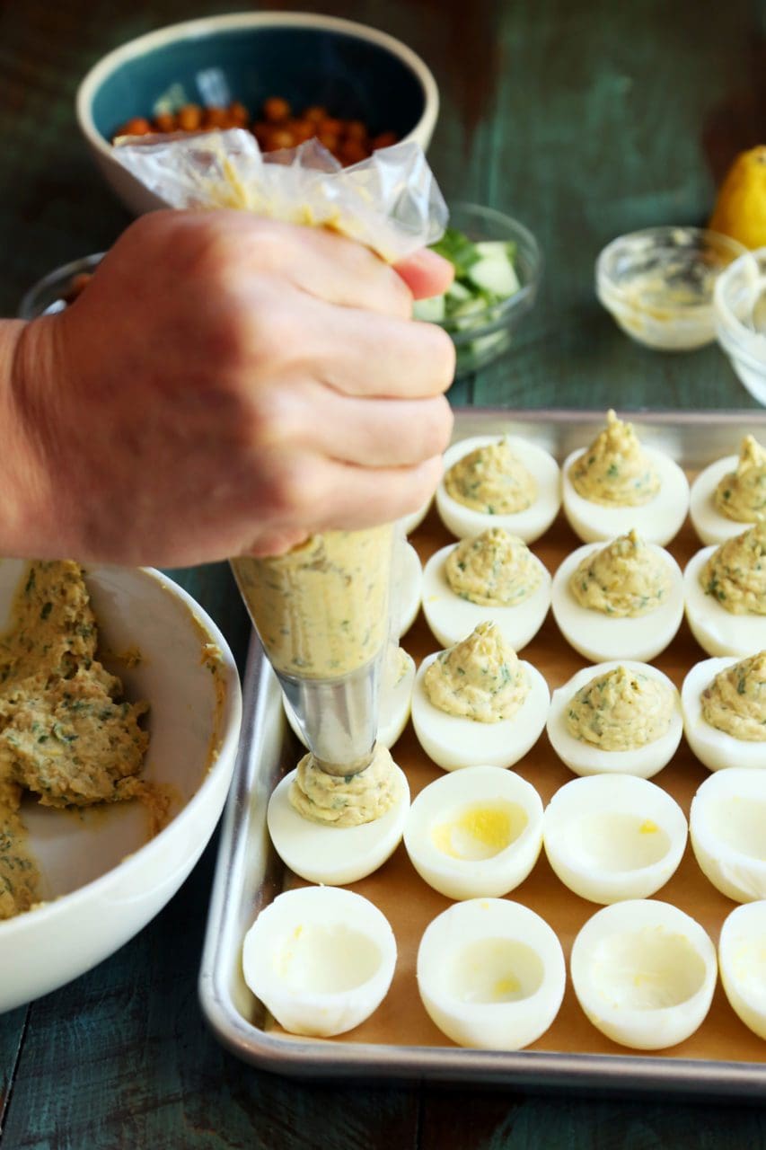 Falafel Deviled Eggs - Joy the Baker