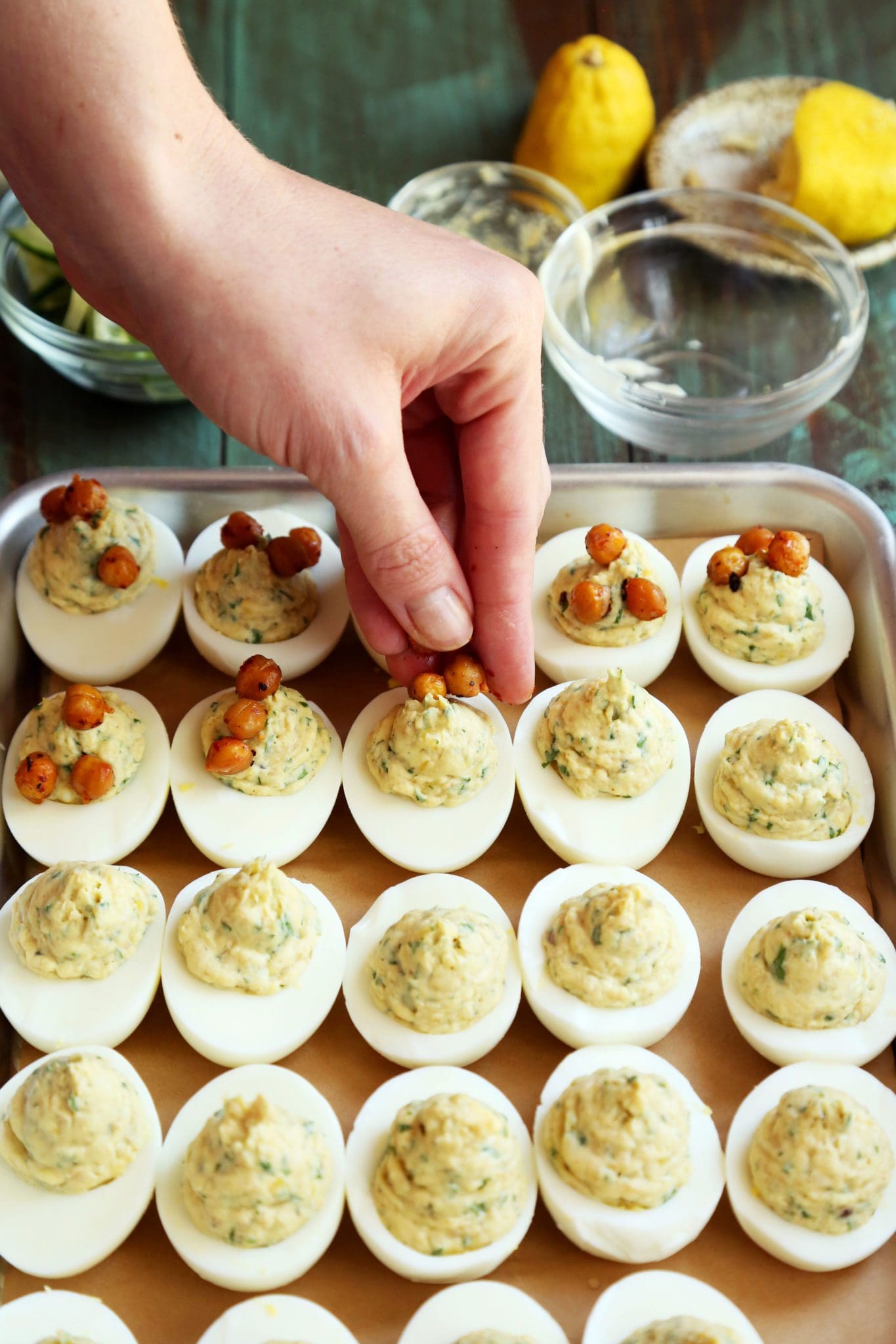 Falafel Deviled Eggs - Joy the Baker
