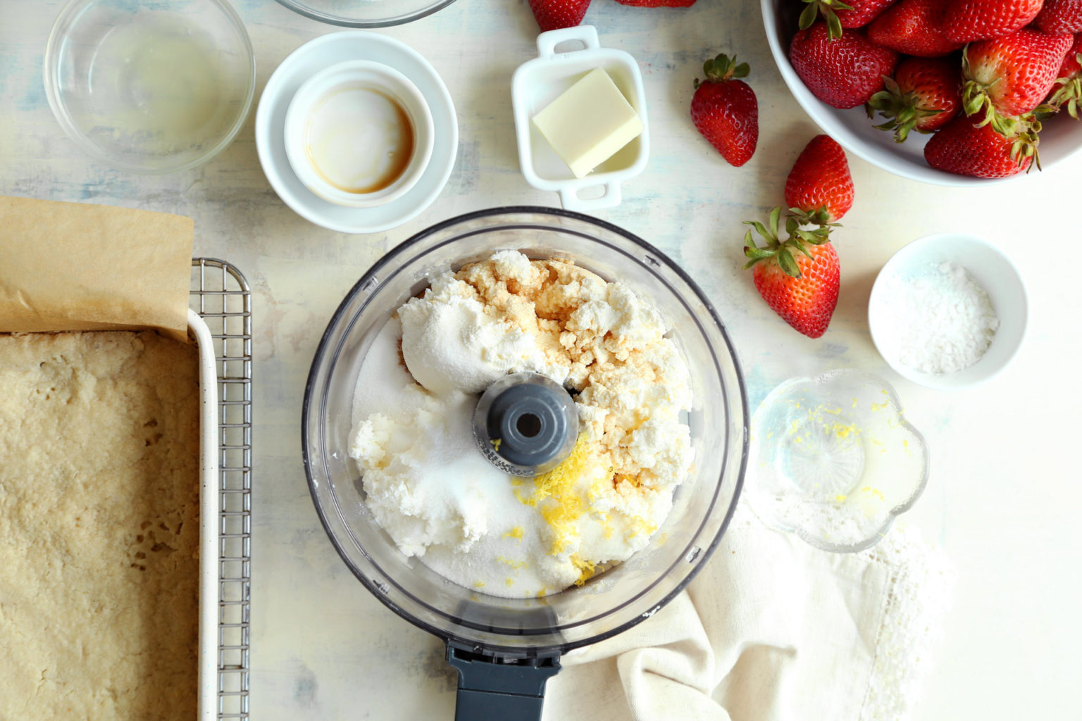 Almond Flour Whipped Ricotta Fresh Strawberry Bars - Joy the Baker