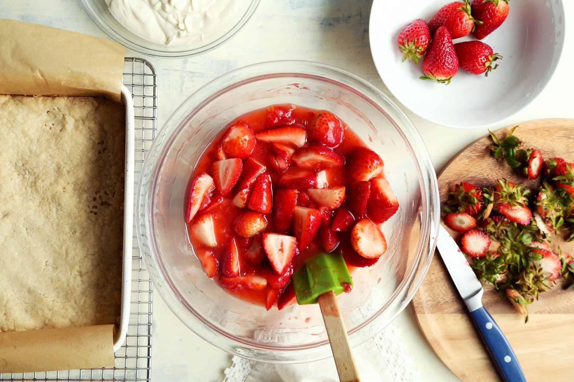 Almond Flour Whipped Ricotta Fresh Strawberry Bars - Joy the Baker