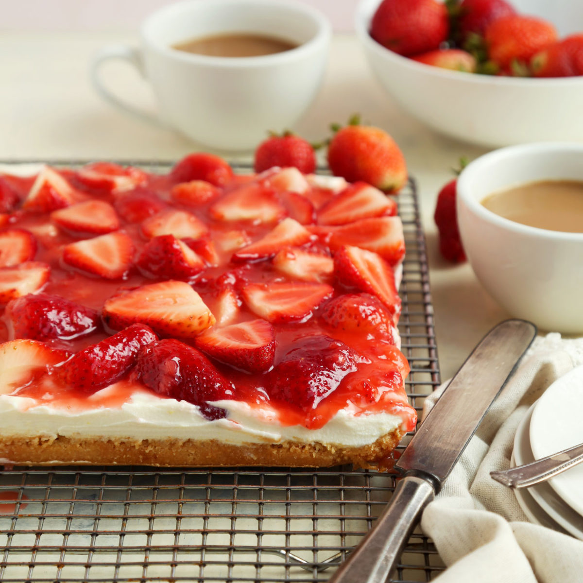Almond Flour Whipped Ricotta Fresh Strawberry Bars - Joy the Baker