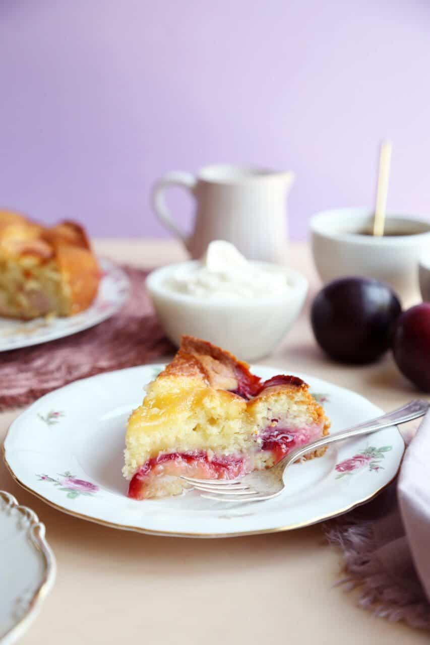 Easy Fresh Plum Cake Recipe with Lemon Curd Joy the Baker