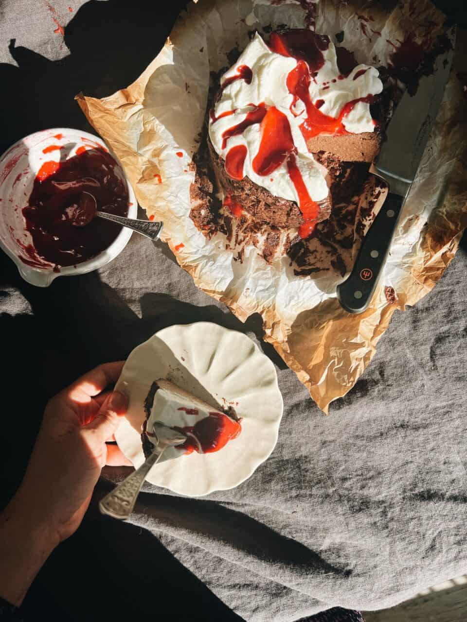 Burnt Chocolate Basque Cheesecake - Joy the Baker